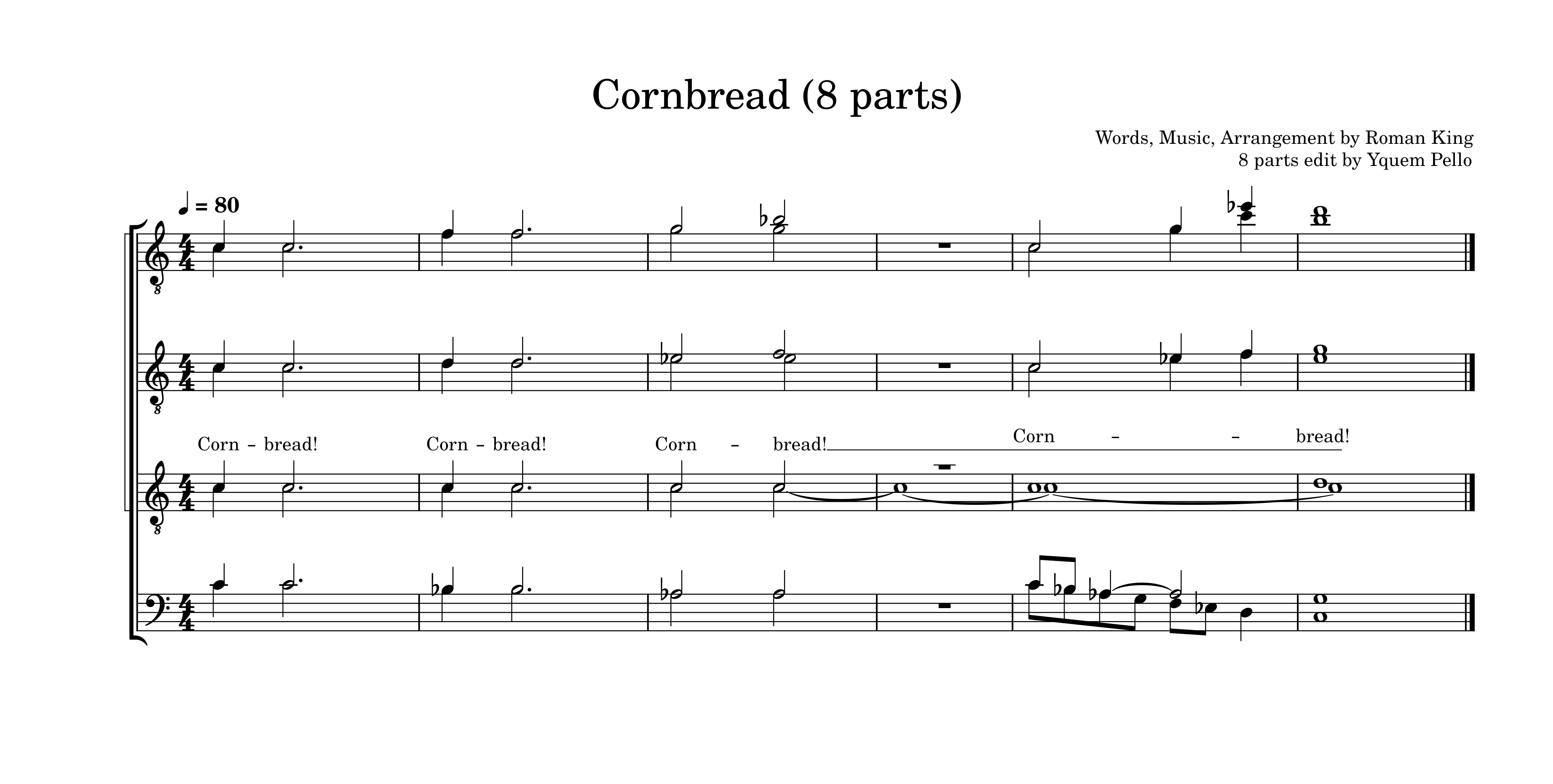 Barbershop Tags - Cornbread (8 Part version)