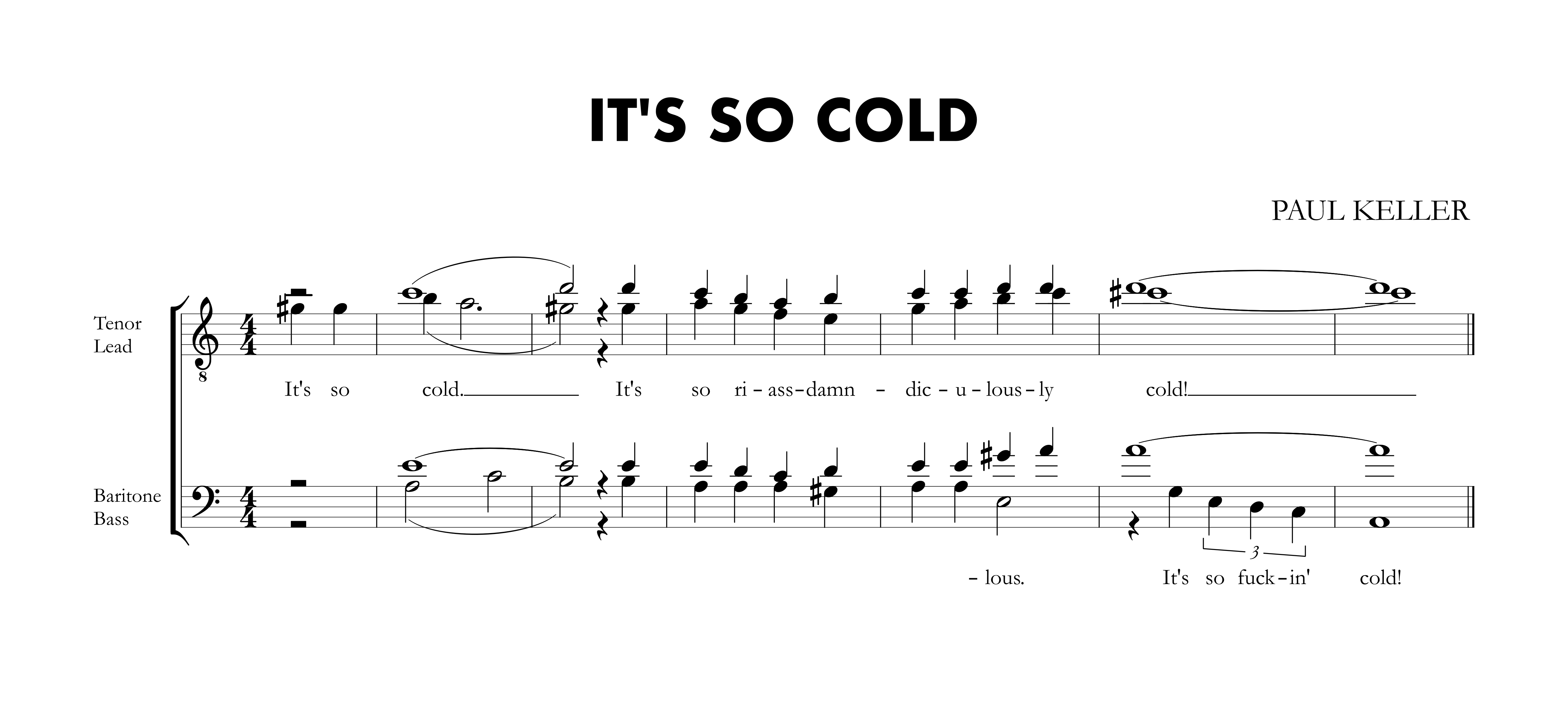 Barbershop Tags - It's So Cold