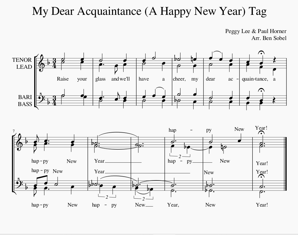 Barbershop Tags - My Dear Acquaintance (Happy New Year)