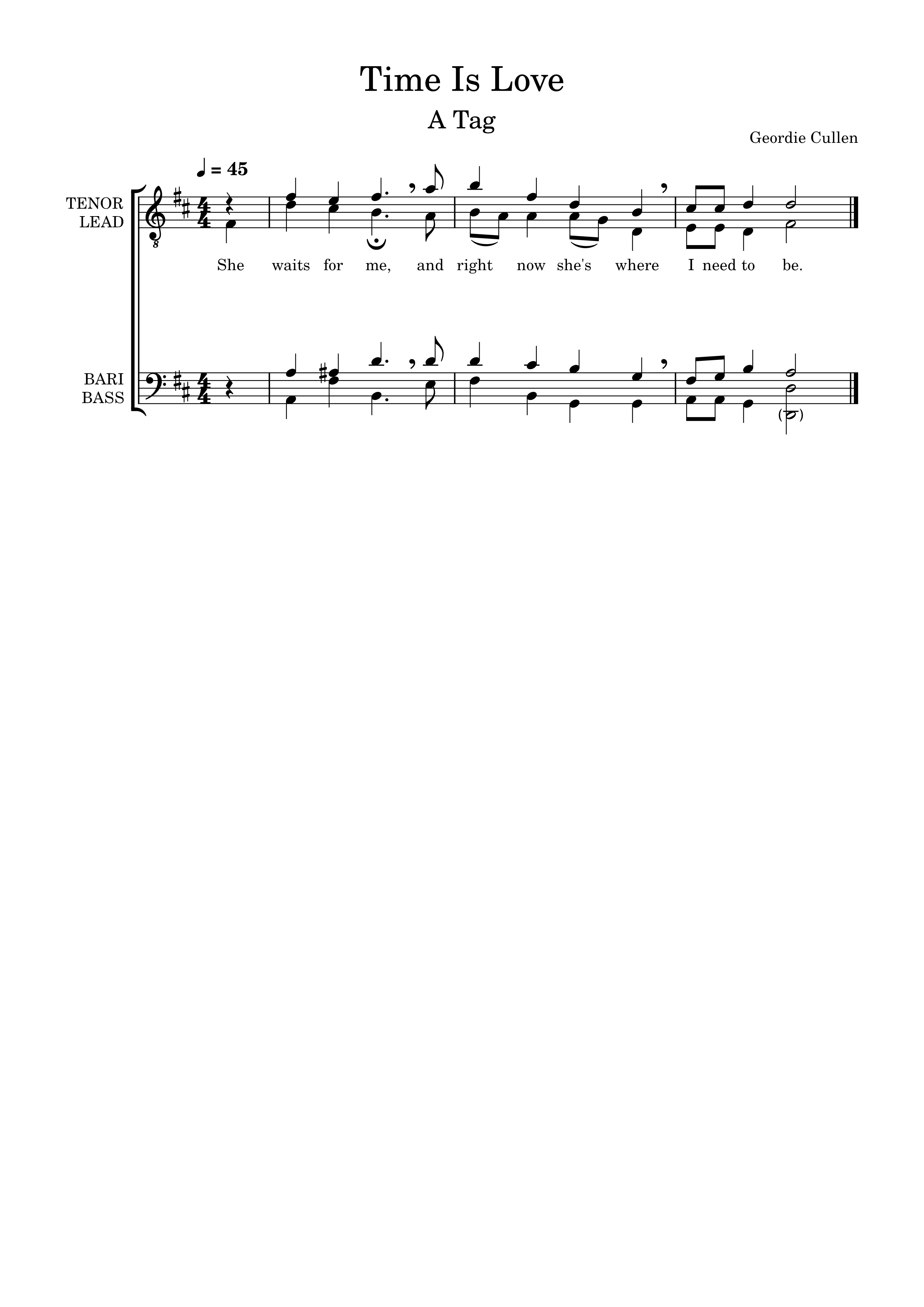 Barbershop Tags - Time Is Love